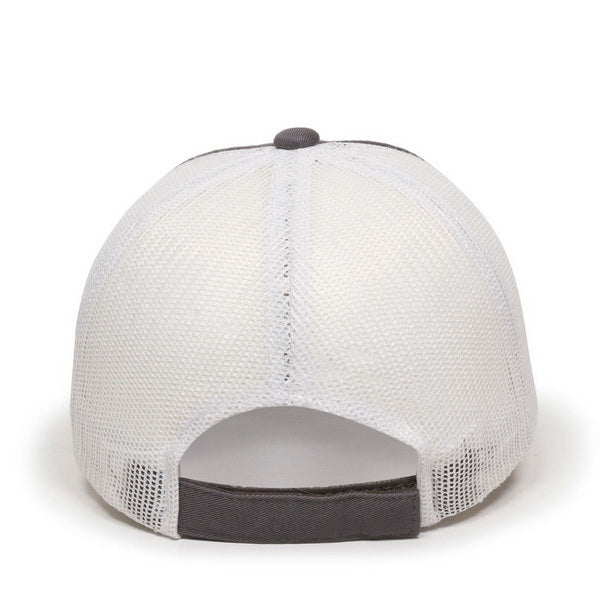 Gray/White Unstructured Mesh Back Cap – SRM Company Store