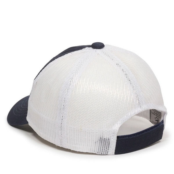 Navy/White Unstructured Mesh Back Cap – SRM Company Store